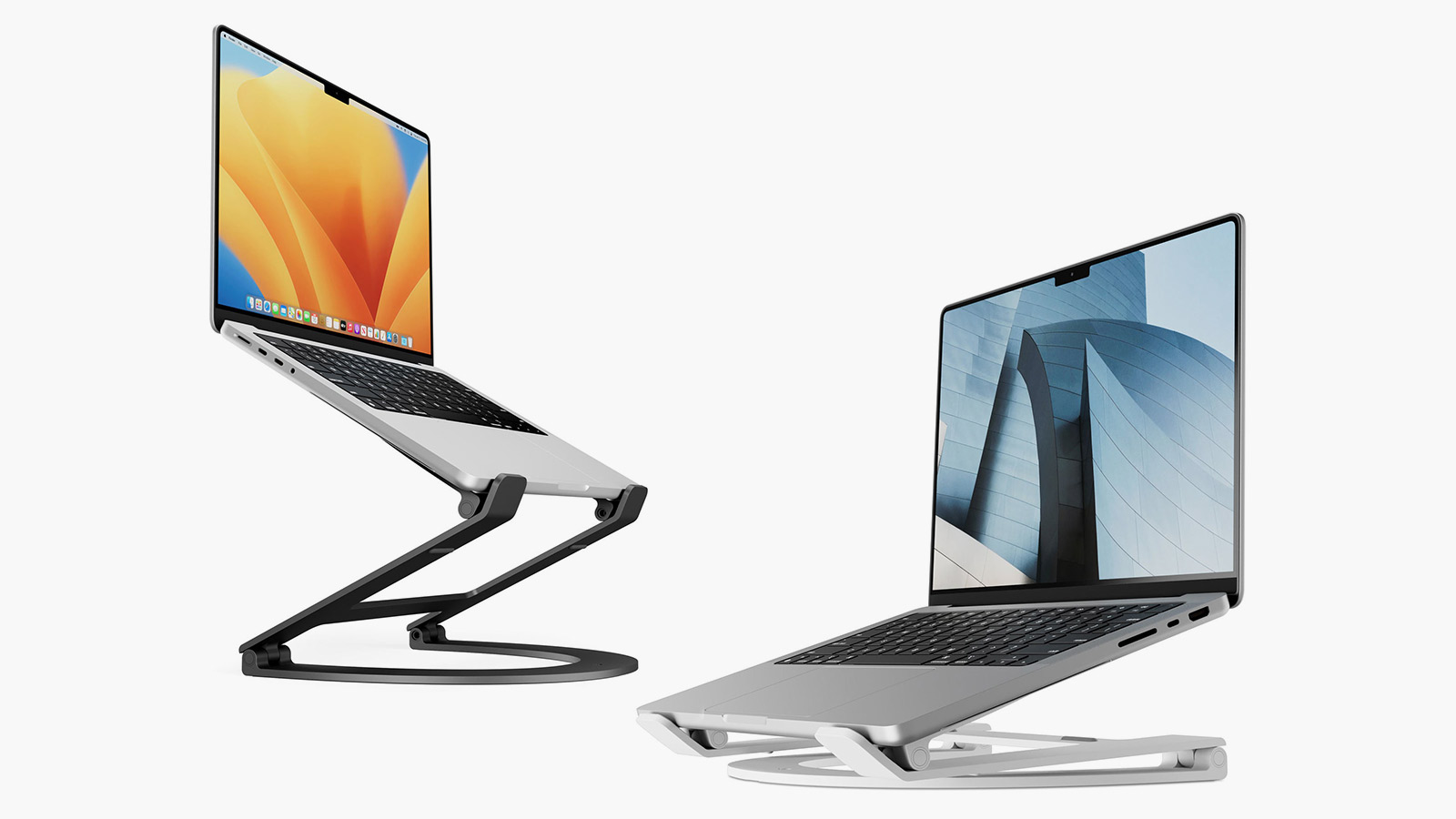 The Curve Flex MacBook Stand Creates An Ideal Desktop Setup Anywhere ...