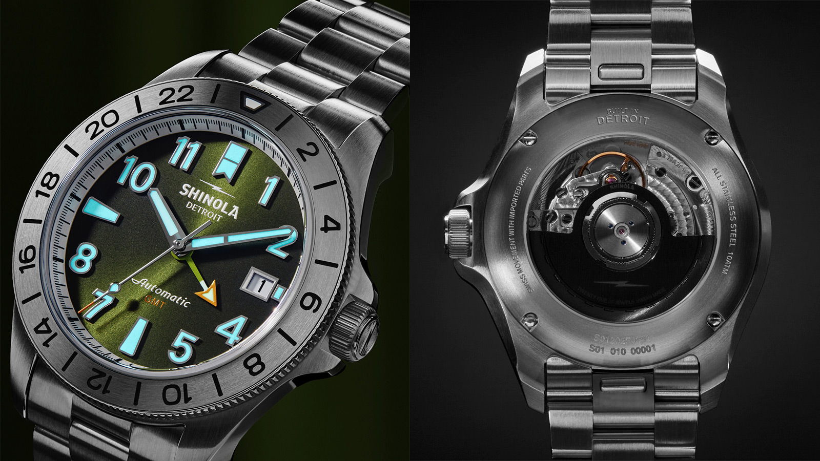 Shinola Launches The Monster GMT Automatic Olive - IMBOLDN
